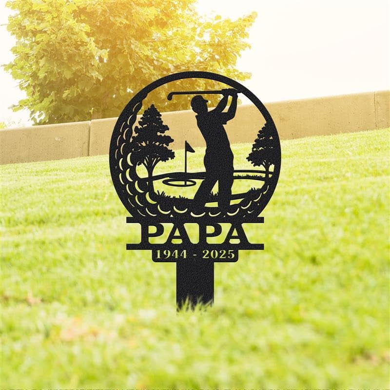 Personalized Golf Loss Memorial Stake – Custom Metal Grave Marker for ...
