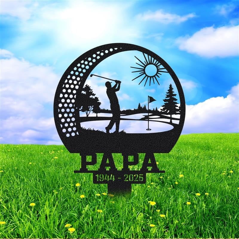 Personalized Golf Memorial Stake | Custom Grave Marker for Dad, Grandpa ...