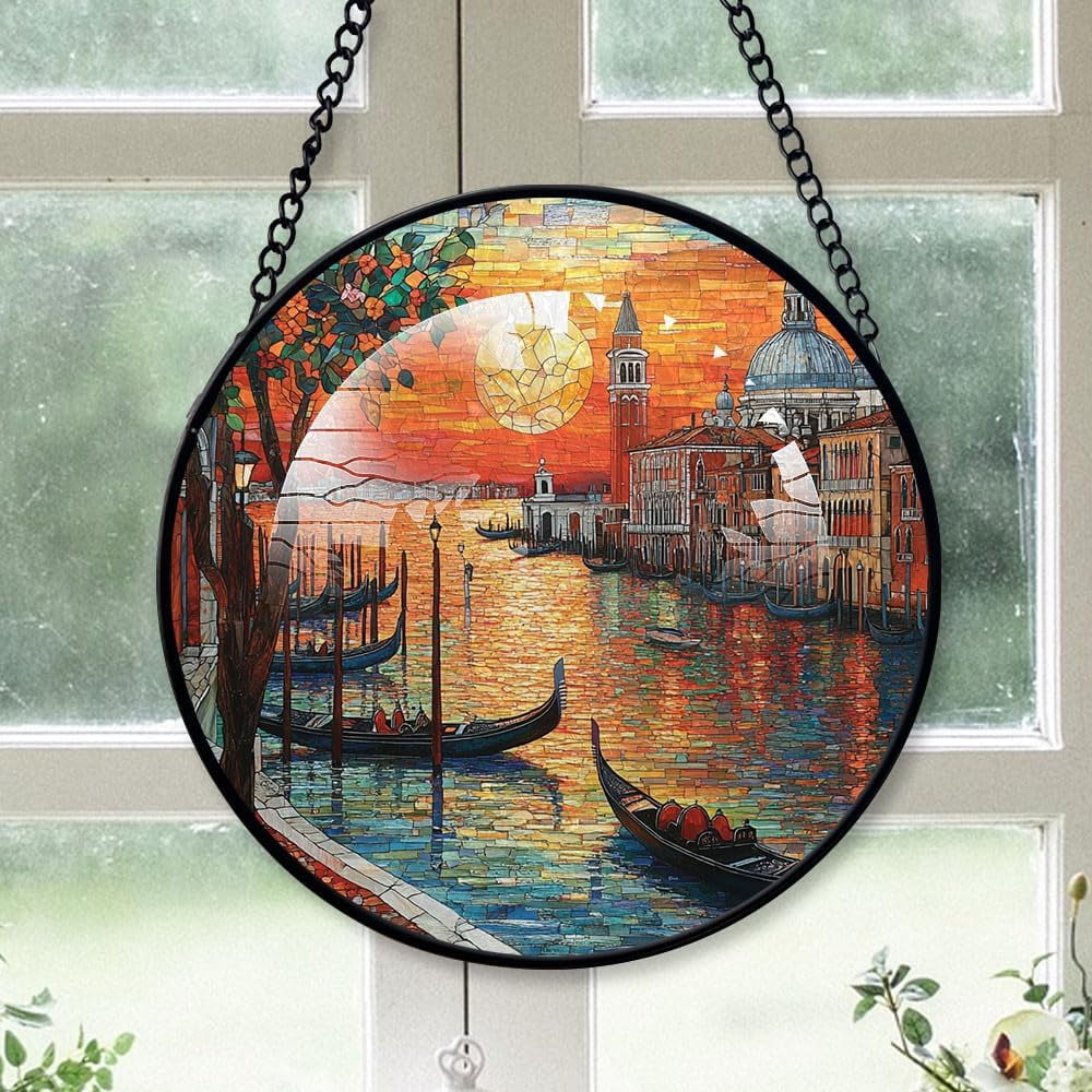 Personalized Gondolas a Canal Suncatcher Stained Glass Suncatchers ...