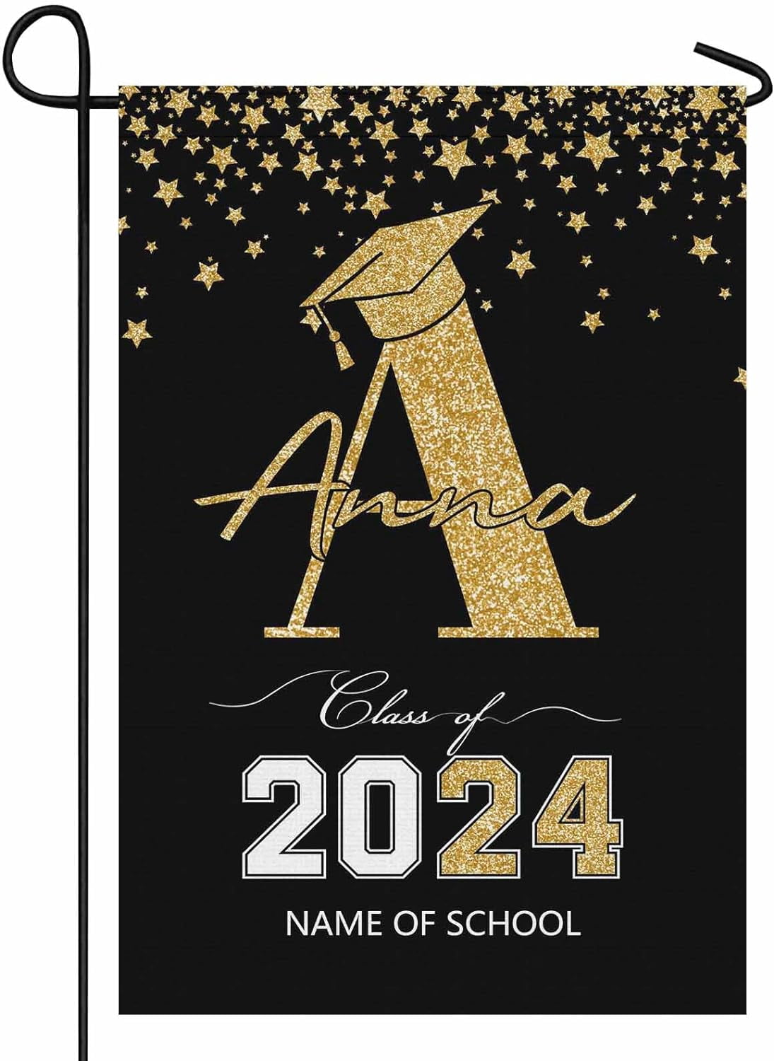 Personalized Graduation 2024 Garden Flag with Name Text Double Sided ...