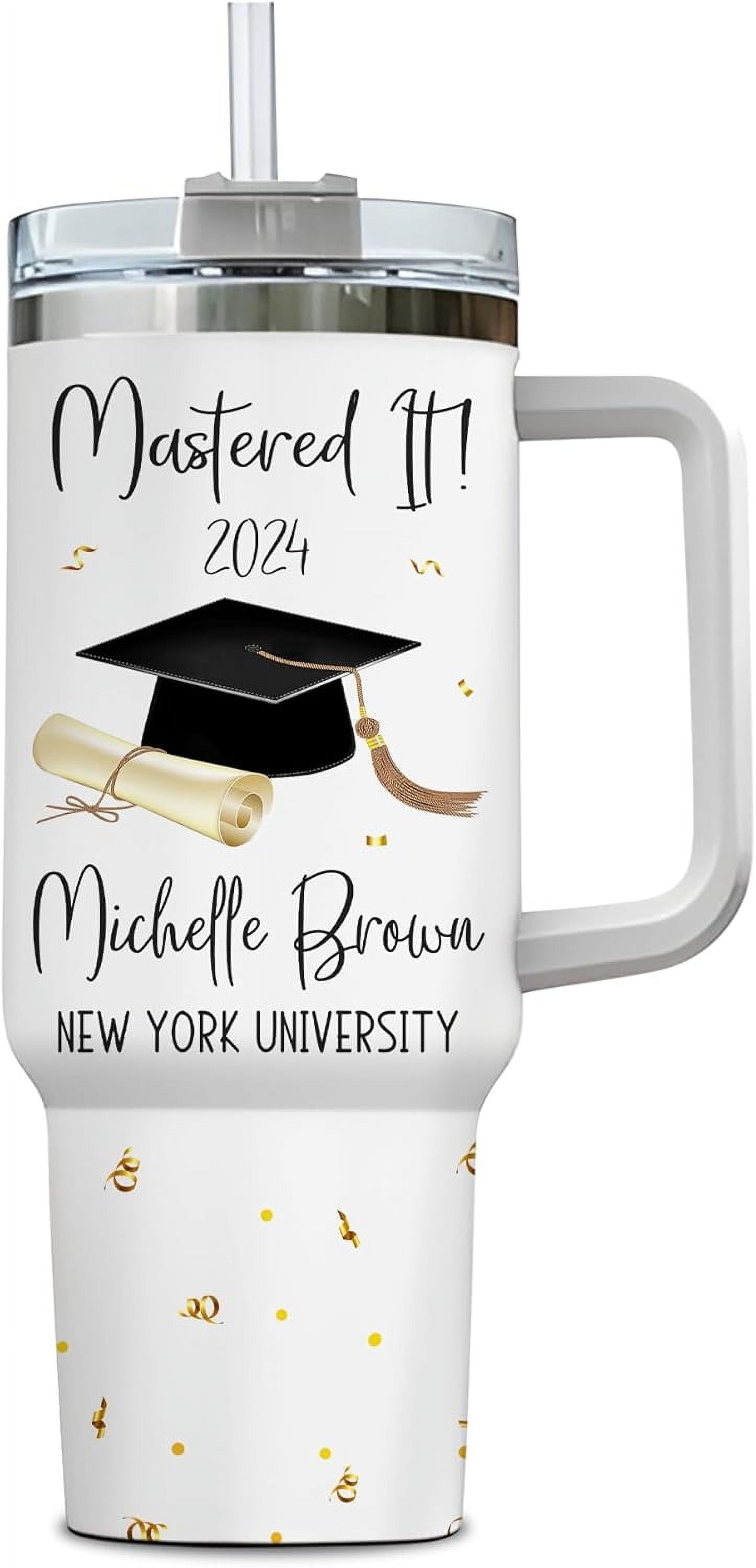 Personalized Graduation 2025 Tumbler 40oz with Handle and Straw ...