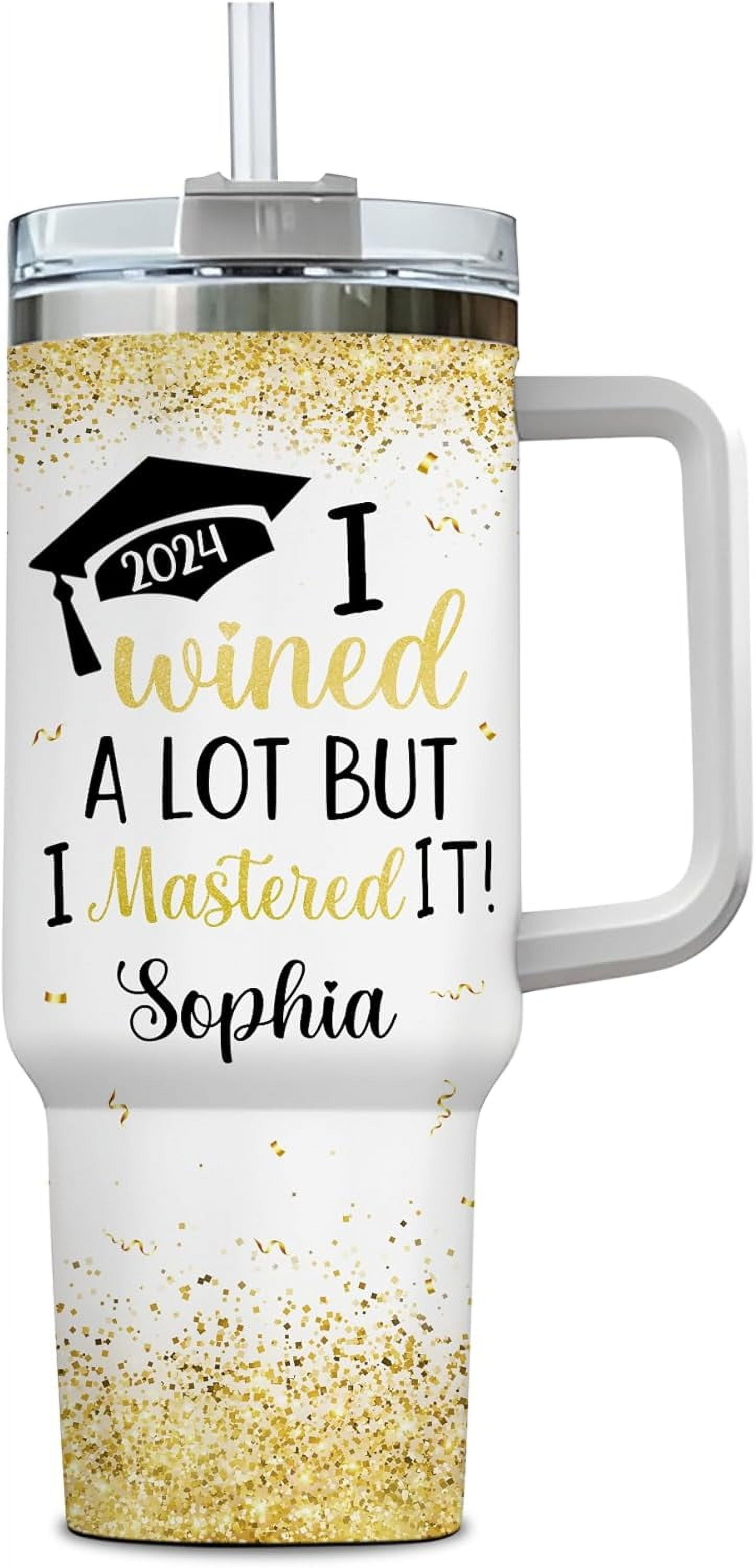 Personalized Graduation 2025 Tumbler 40oz with Handle and Straw ...