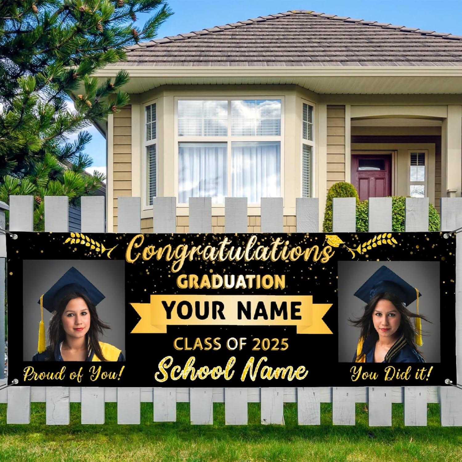 Personalized Graduation Banner Class of 2025 Banner, Custom Graduation ...