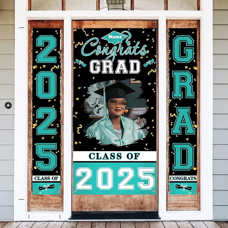 Personalized Graduation Banner Set Custom Photo Congrats Grade Door ...