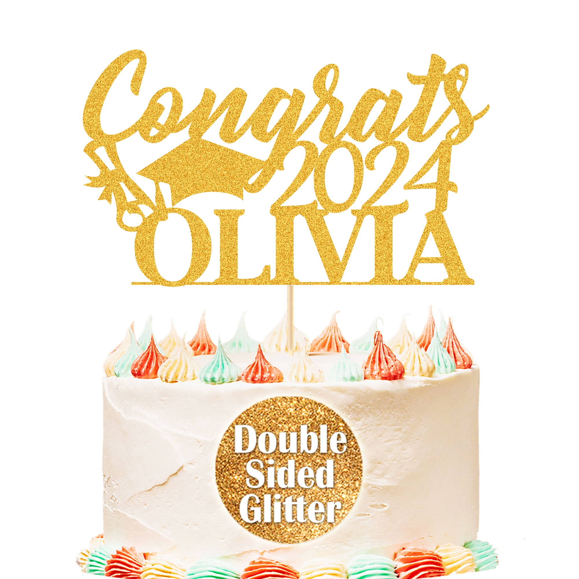 Personalized Graduation Cake Topper, Custom Congrats Graduation Hat ...