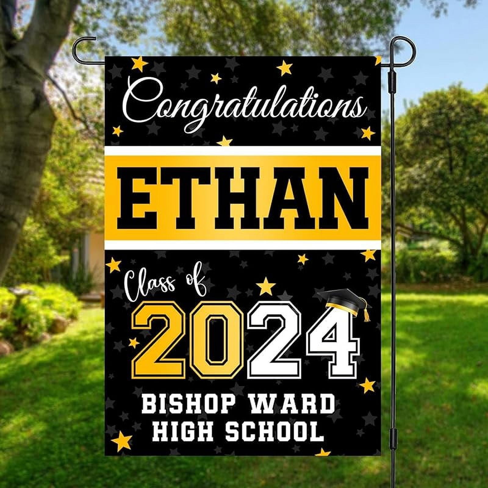 Personalized Graduation Flag 2024, Class Of 2024 Garden Flag, Grad Flag ...