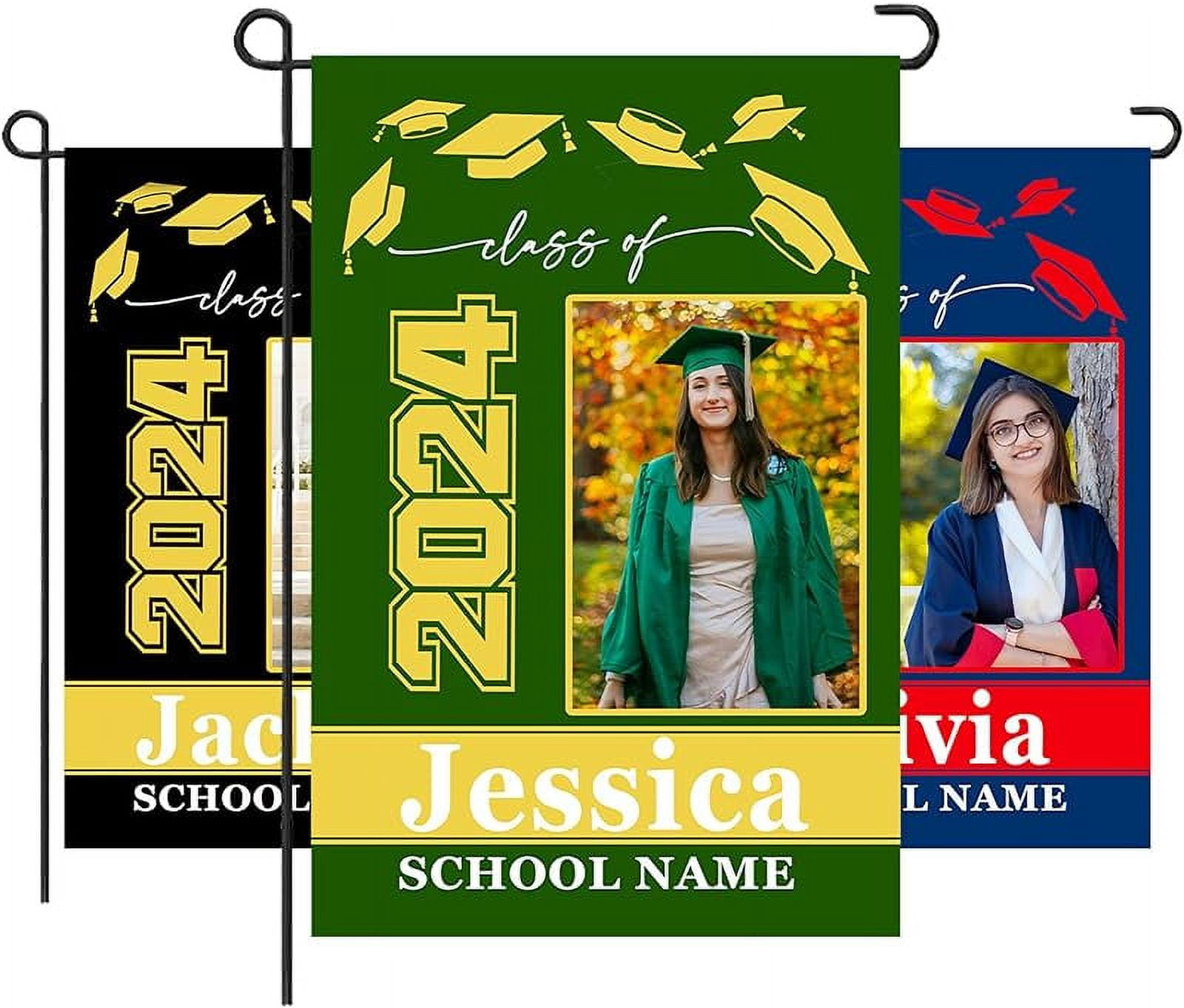 Personalized Graduation Flag with Text Class Of 2024 Name Photo for ...