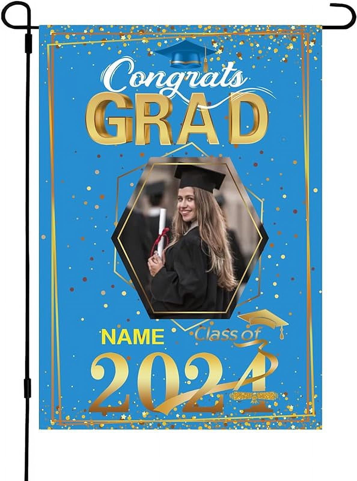 Personalized Graduation Garden Flag 2024 Congratulation Grad Yard Sign ...