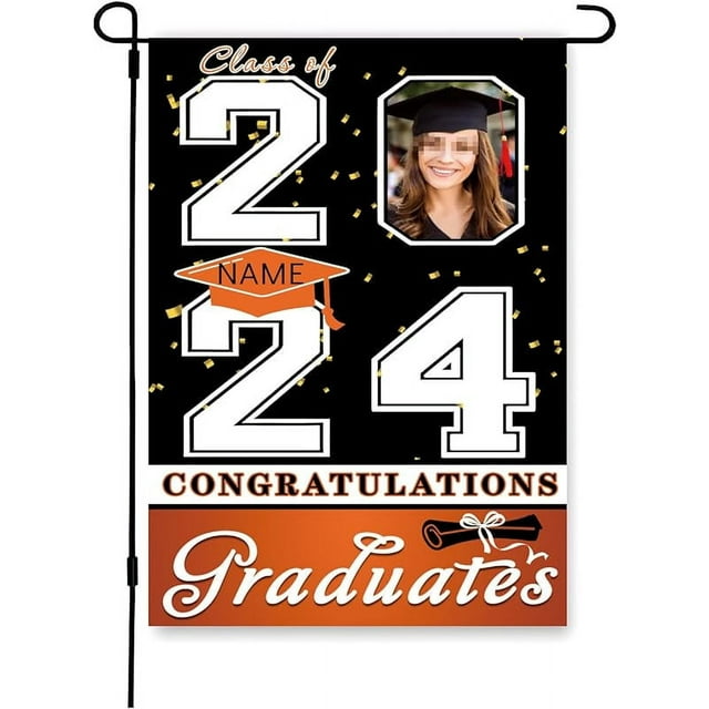 Personalized Graduation Garden Flag 2024 Congratulation Grad Yard Sign ...