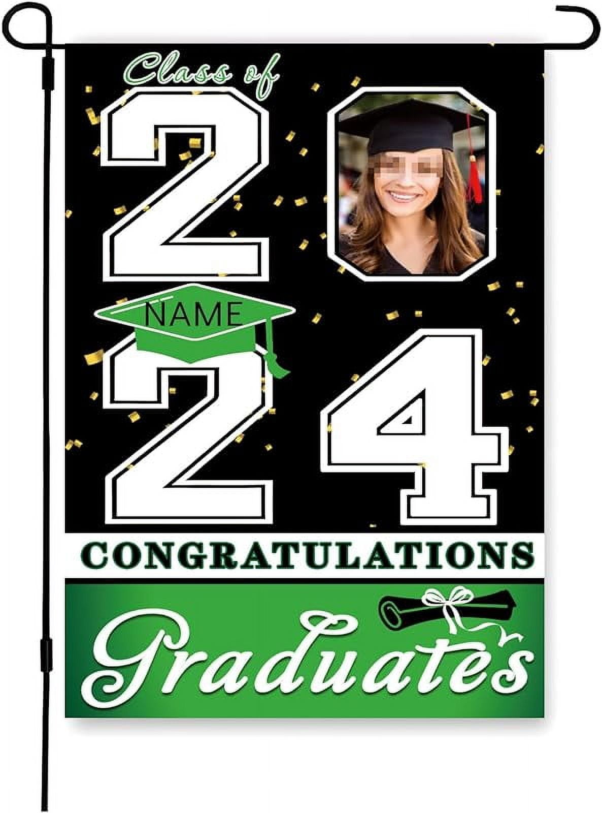 Personalized Graduation Garden Flag 2024 Congratulation Grad Yard Sign ...