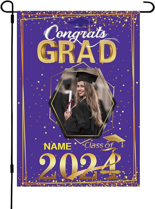 Personalized Graduation Garden Flag 2024 Congratulation Grad Yard Sign ...