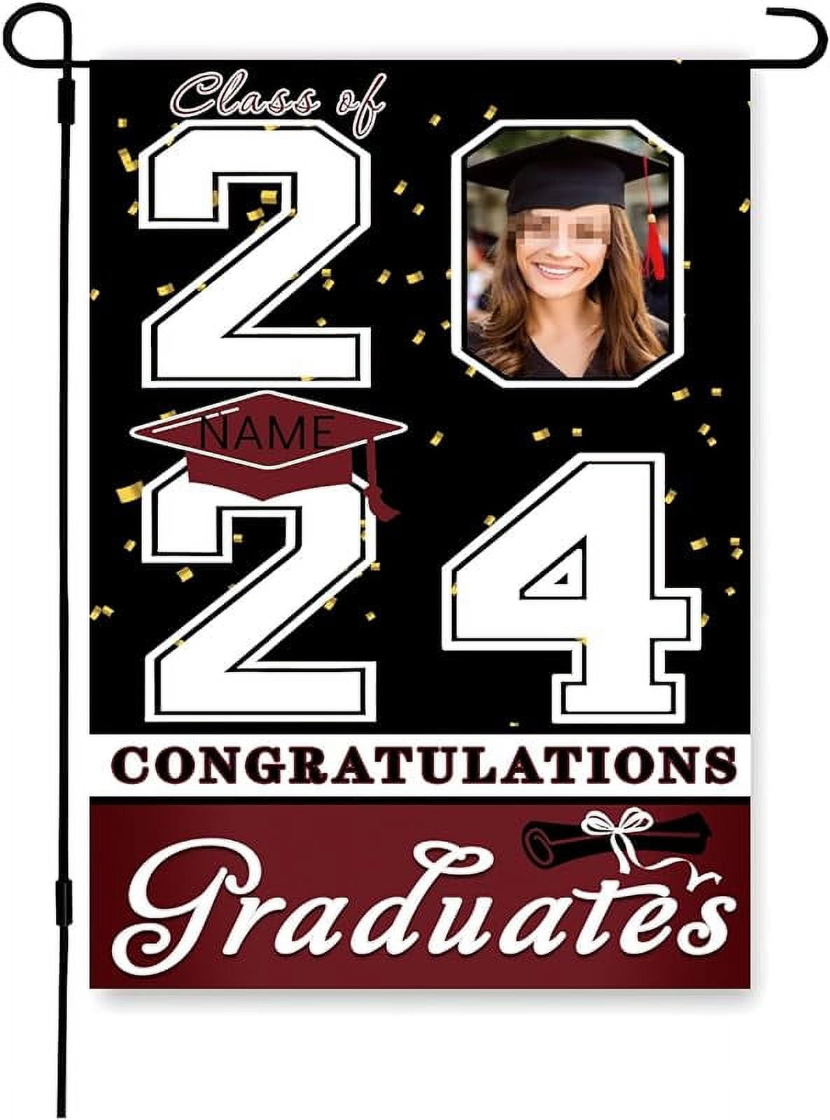 Personalized Graduation Garden Flag 2024 Congratulation Grad Yard Sign ...