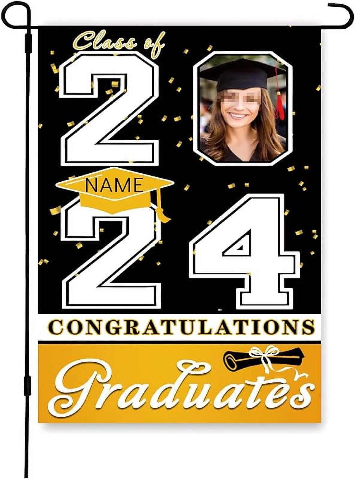 Personalized Graduation Garden Flag 2024 Congratulation Grad Yard Sign ...
