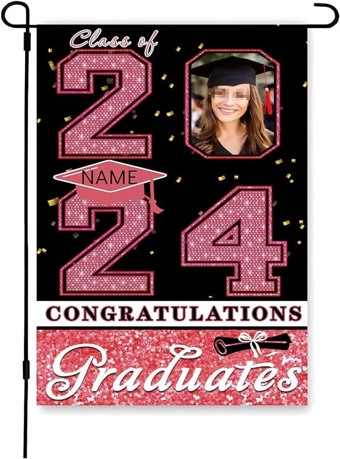 Personalized Graduation Garden Flag 2024 Congratulation Grad Yard Sign ...