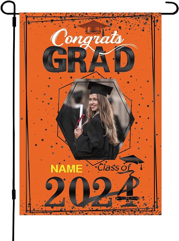 Personalized Graduation Garden Flag 2024 Congratulation Grad Yard Sign ...