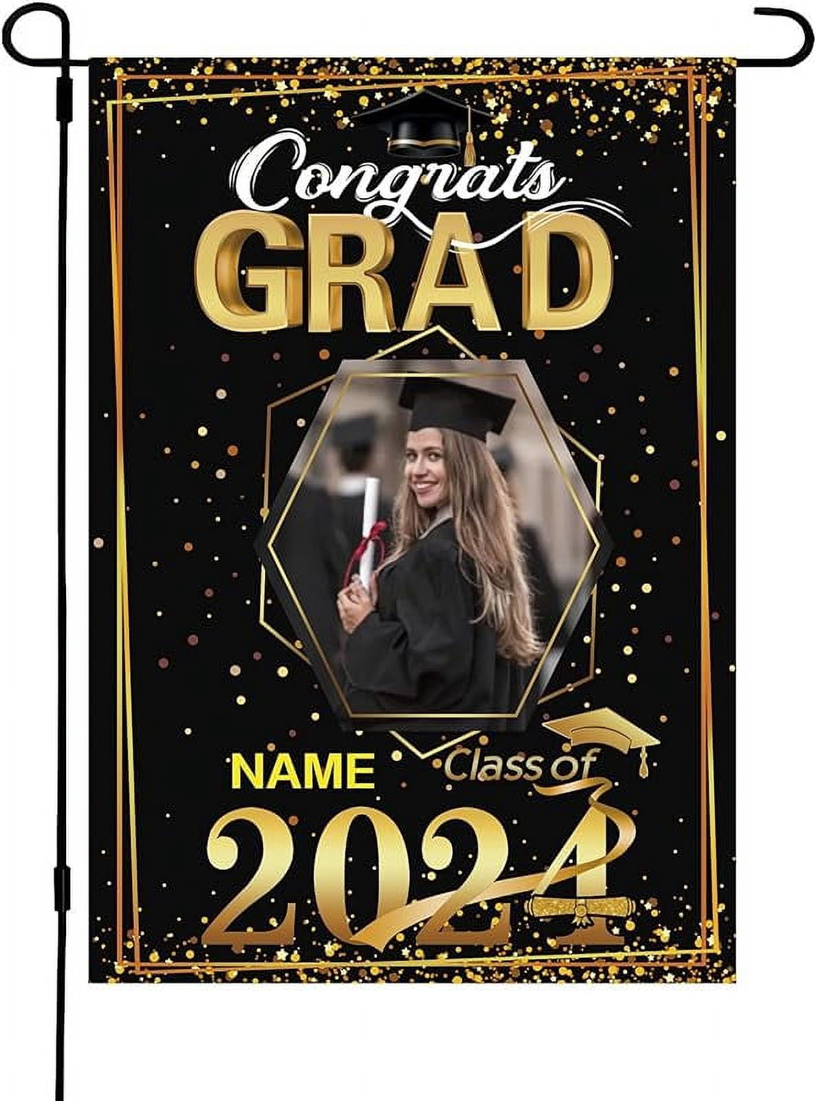 Personalized Graduation Garden Flag 2024 Congratulation Grad Yard Sign ...