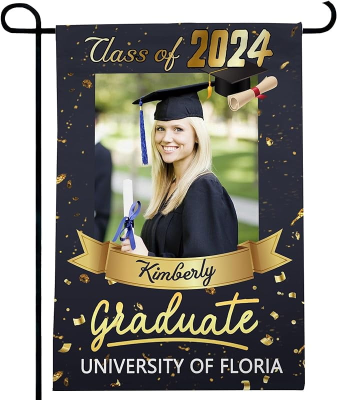 Personalized Graduation Garden Flag 2024 Custom Congratulation Grad ...