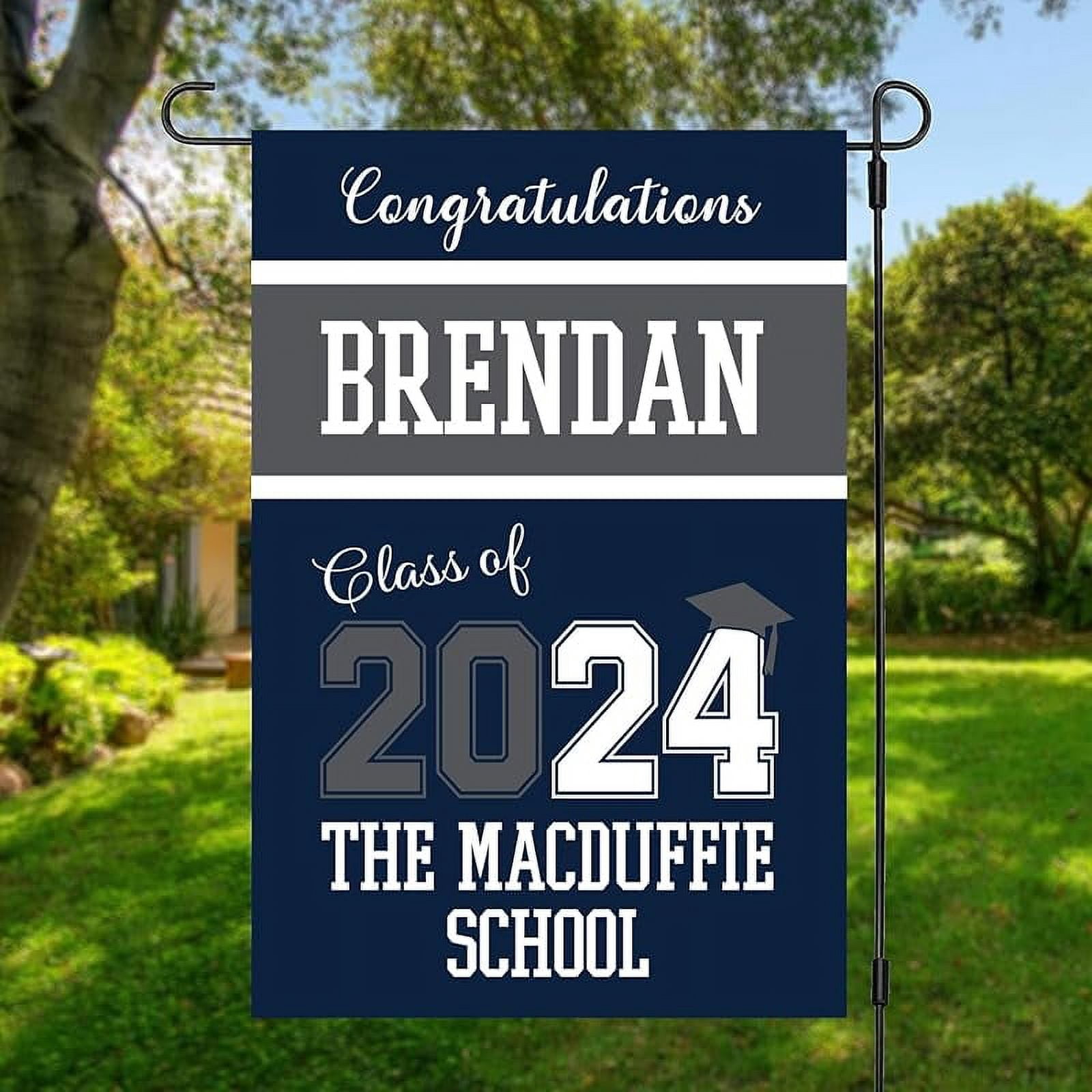 Personalized Graduation Garden Flag 2024, Graduate Yard Sign ...