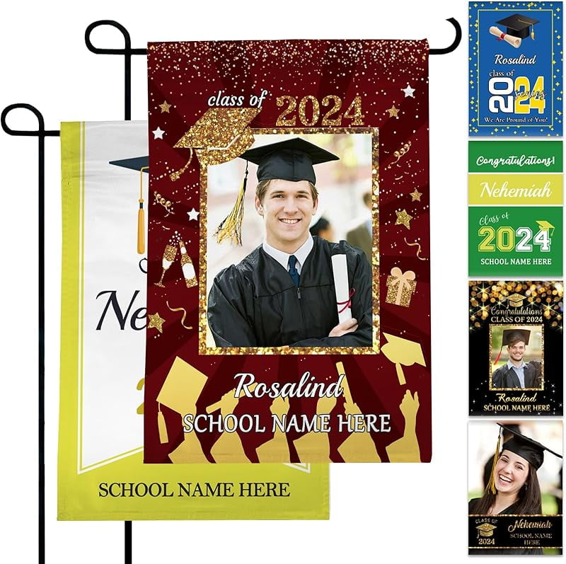 Personalized Graduation Garden Flag 2024 Graduation Yard Signs Class of ...