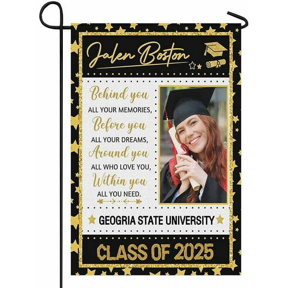 Personalized Graduation Garden Flag – Custom Name & School, Class of ...