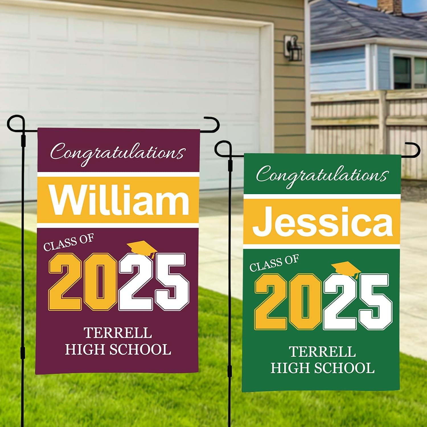 Personalized Graduation Garden Flag Gifts 12x18IN Custom Class of 2025 ...