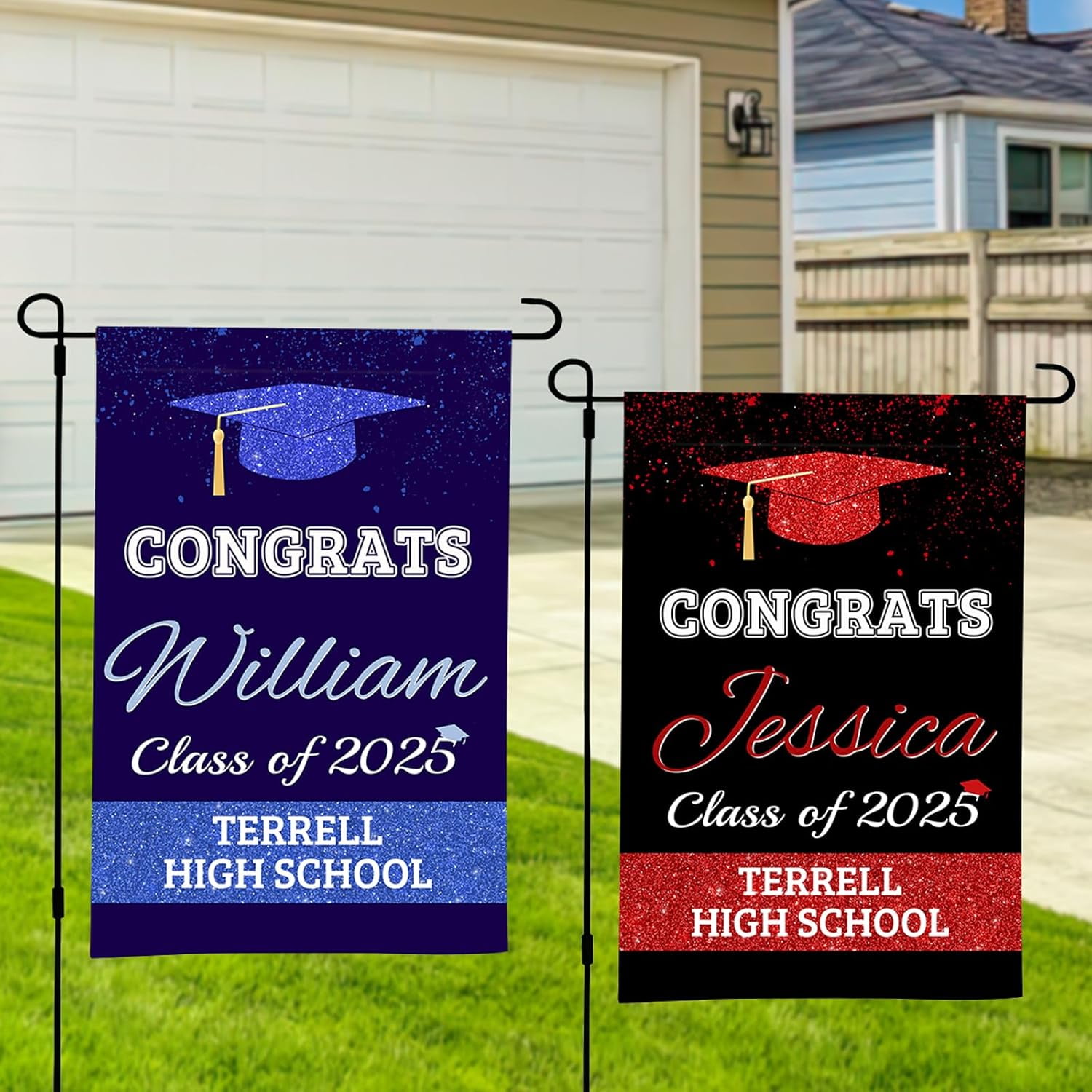 Personalized Graduation Garden Flag Gifts 12x18IN Custom Class of 2025 ...