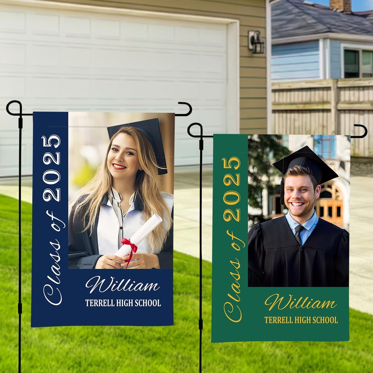 Personalized Graduation Garden Flag Gifts 12x18IN Custom Class of 2025 ...
