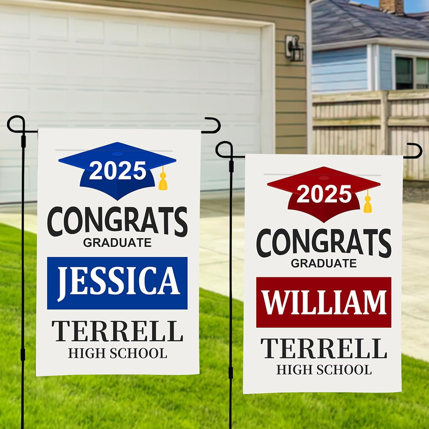 Personalized Graduation Garden Flag Gifts 28x40IN Custom Class of 2025 ...