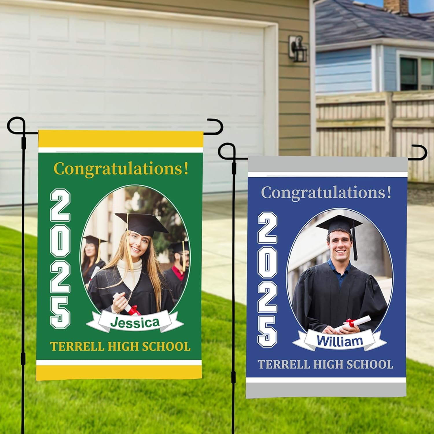 Personalized Graduation Garden Flag Gifts 28x40IN Custom Class of 2025 ...