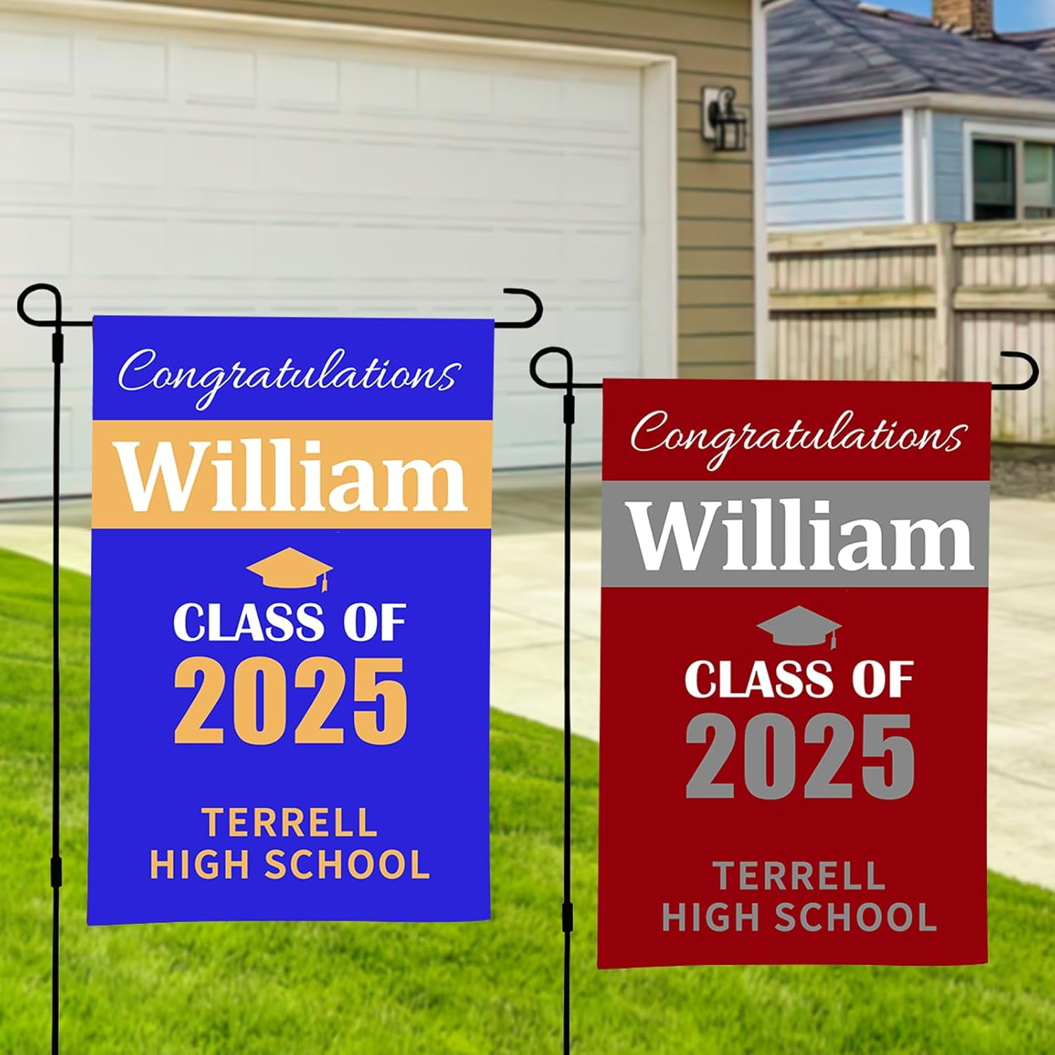 Personalized Graduation Garden Flag Gifts 28x40IN Custom Class of 2025 ...