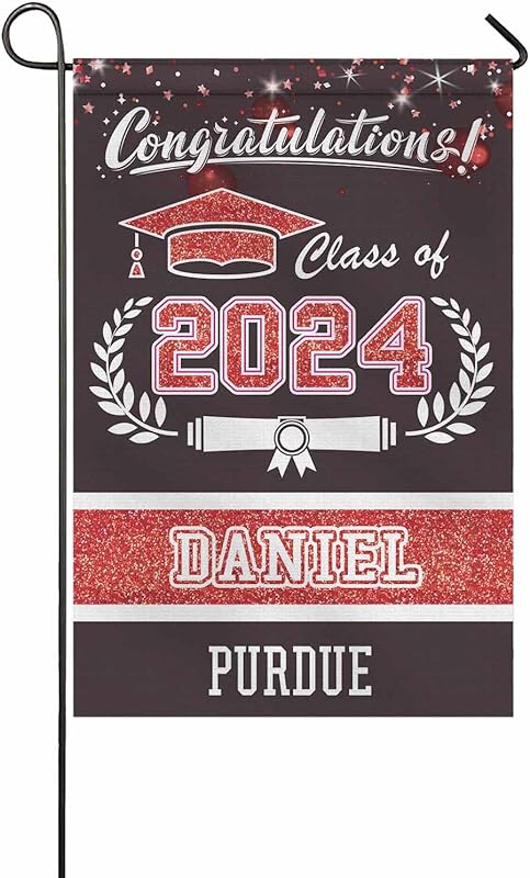 Personalized Graduation Garden Flag with Name & School Name ...