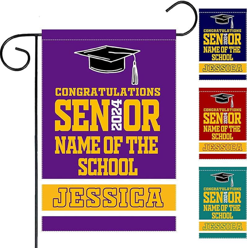 Personalized Graduation Garden Flag with Photo Name Custom Class of ...