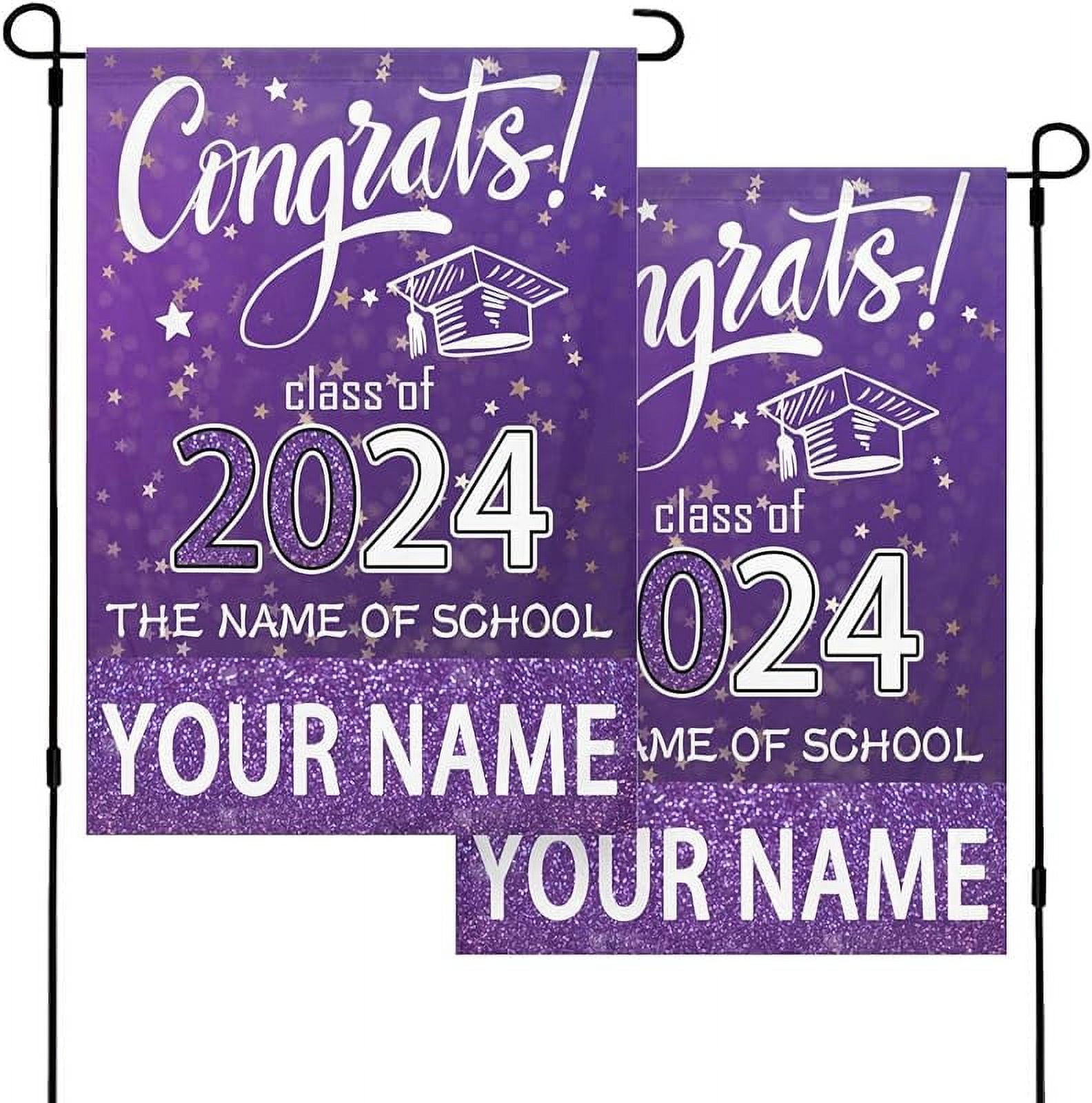 Personalized Graduation Garden Flag with Picture & Name, Custom ...