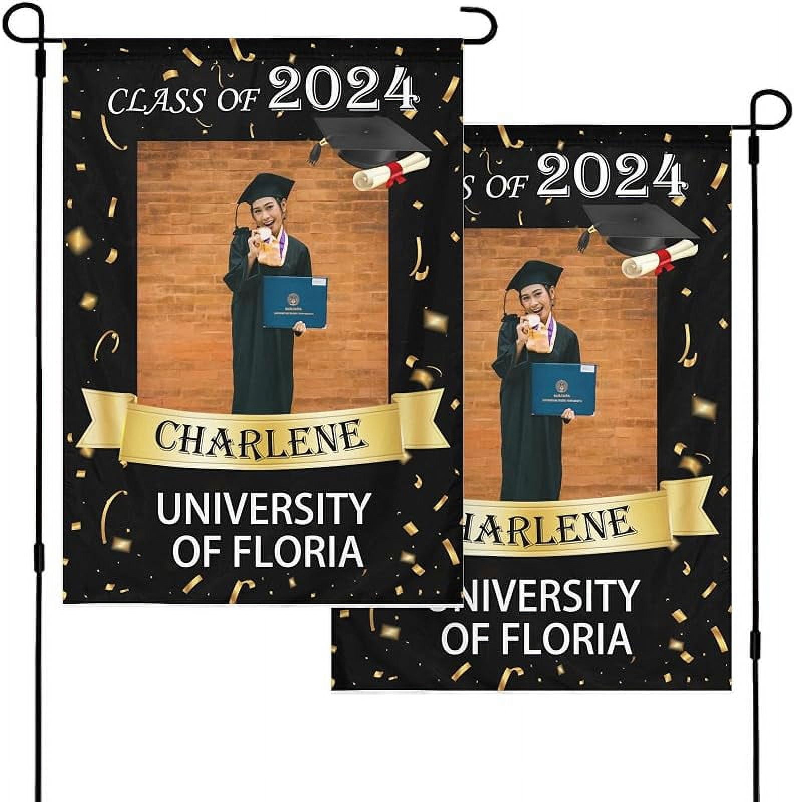 Personalized Graduation Garden Flag with Picture & Name, Custom ...