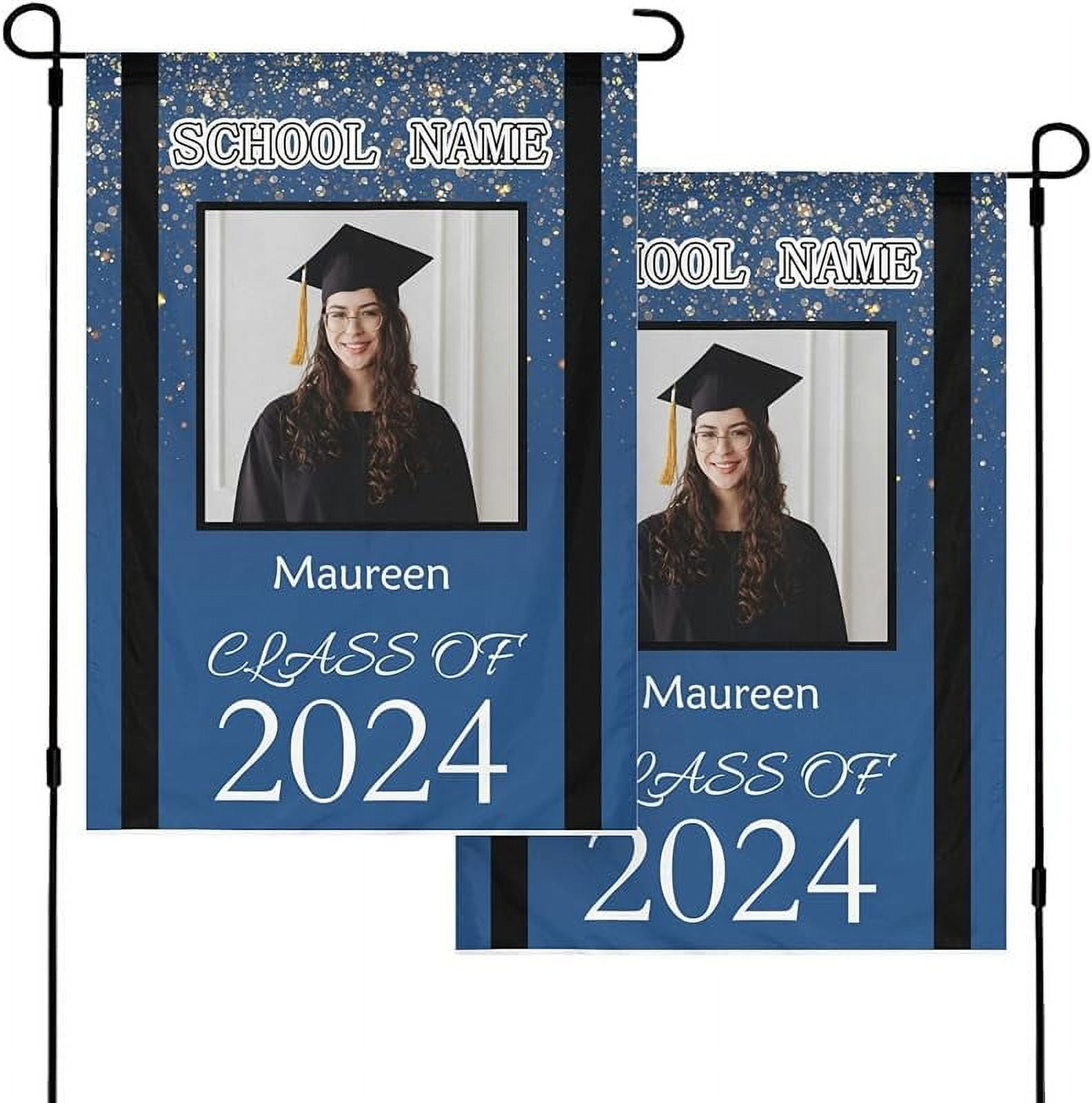 Personalized Graduation Garden Flag with Picture & Name, Custom ...