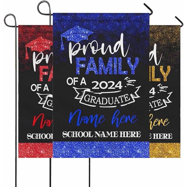 Personalized Graduation Garden Flag Proud Family 2024 Graduate Flag for ...