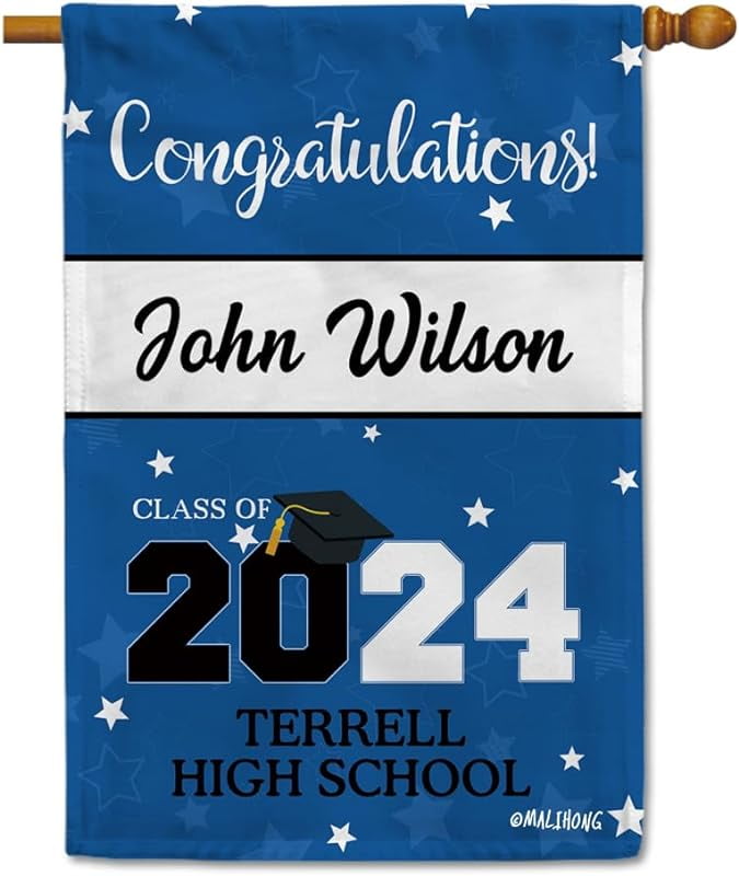 Personalized Graduation Garden Flag Vertical Double Sided 12.5x18 Inch ...