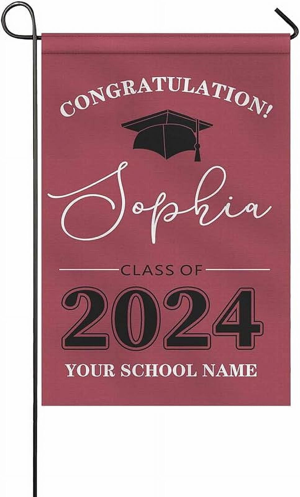 Personalized Graduation Garden Flag With Photo Name Class of 2024 ...