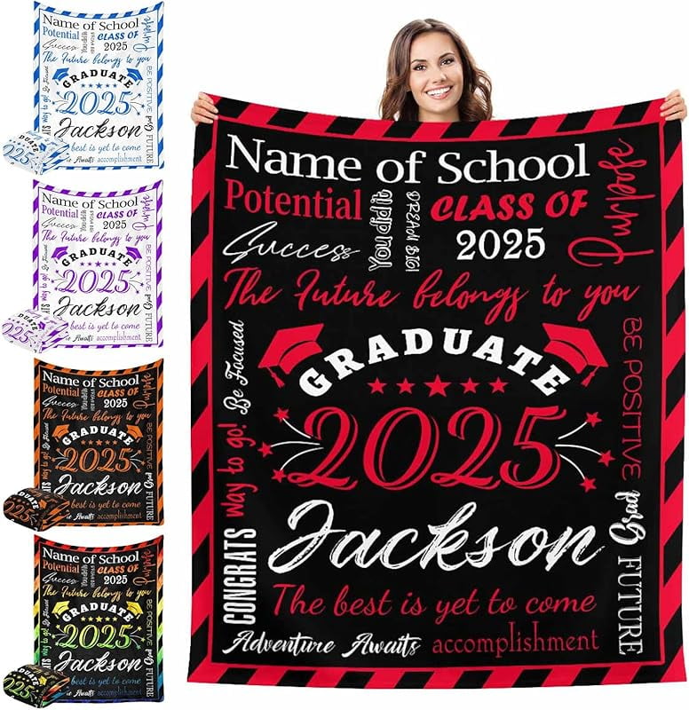 Personalized Graduation Gifts Blanket with Name School, Custom Class of ...
