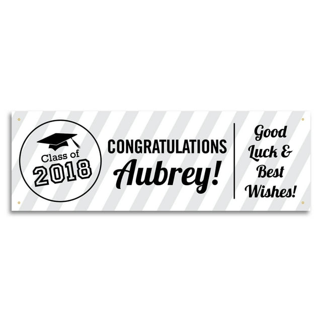 Personalized Graduation Party Banner, White - Walmart.com
