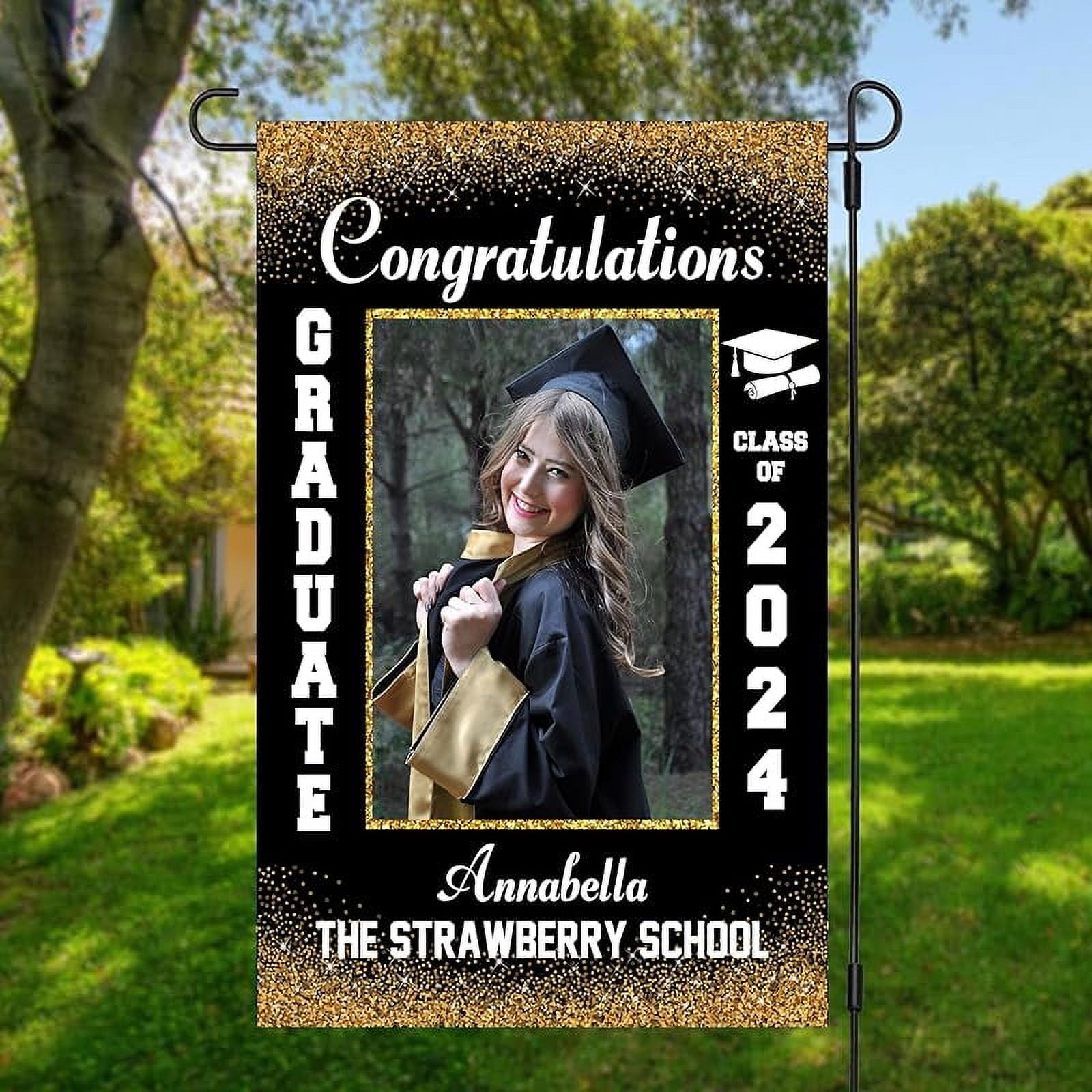 Personalized Graduation Photo Garden Flag 2024 - Graduation Garden Flag ...