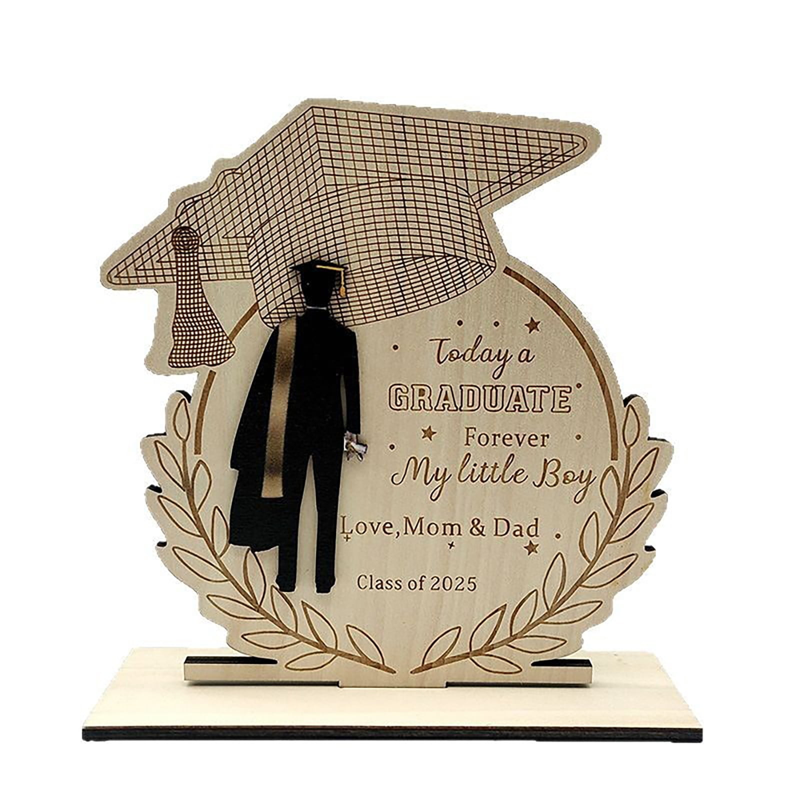 Personalized Graduation Plaque for Son Engravable Wooden Keepsake with ...