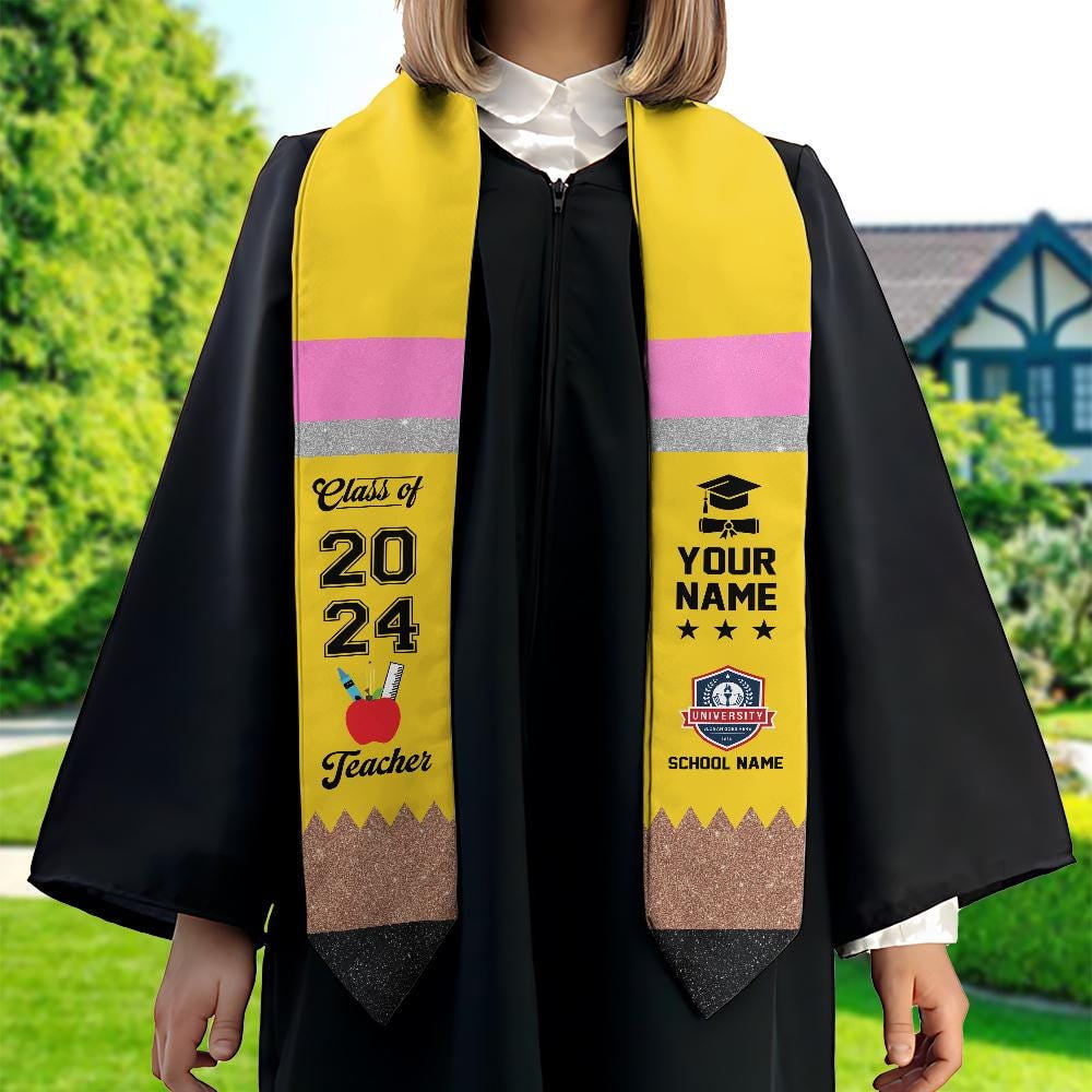 Personalized Graduation Teacher Pencil Stoles, Students Graduation ...