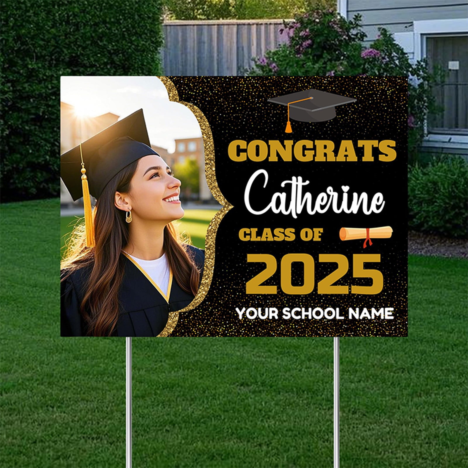 Personalized Graduation Yard Sign 2025 With Photo, Graduation Senior ...