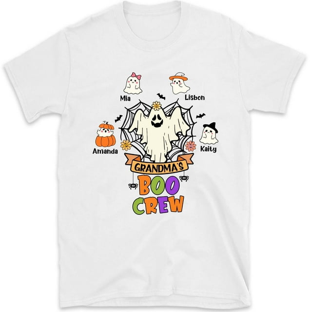 Personalized Grandma Boo Crew Halloween Shirt, Custom Grandma's Little ...