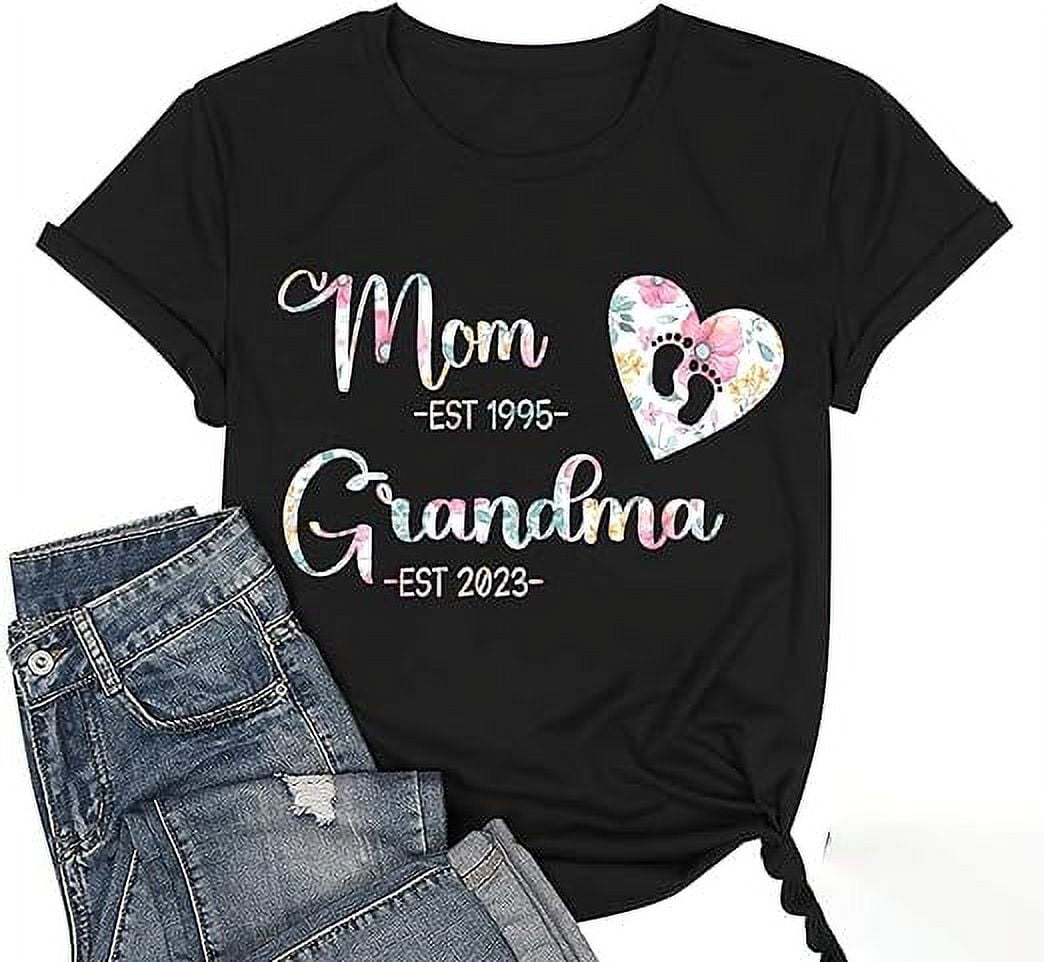 Personalized Grandma Shirt, Colorful Heart Grandma Shirts for Women ...