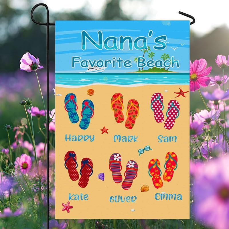 Personalized Grandma's Garden Flags with GrandKids Names,Custom Nana's ...
