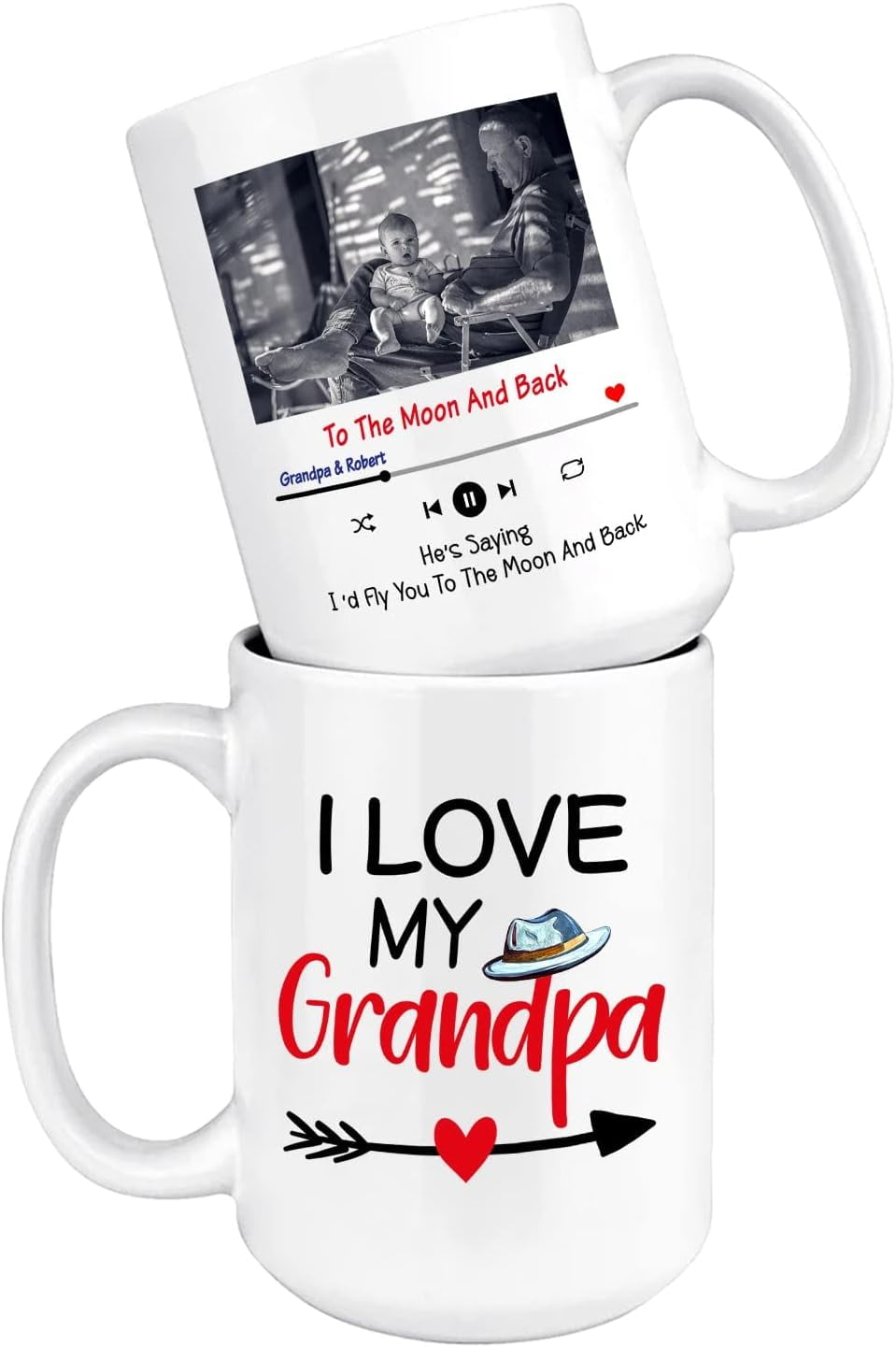 Personalized Grandpa White Travel Coffee Mug T For Men Grandfather