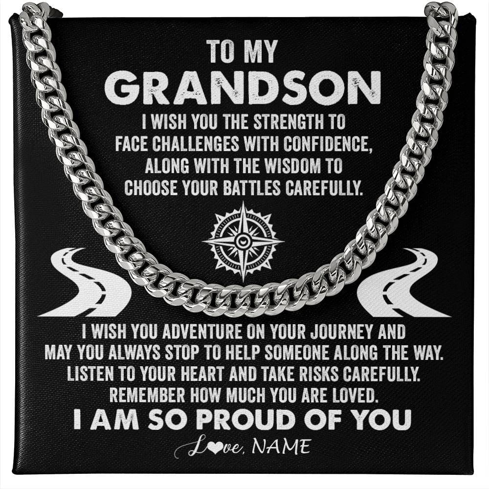 Personalized To My Grandson Cuban Necklace From Grandma I Wish You The ...