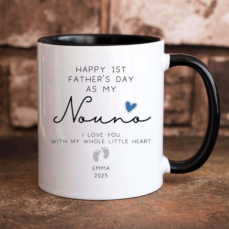 Personalized Greek Godfather First Fathers Day Mug, Nouno Happy Fathers Day Gift, From Godchild ...